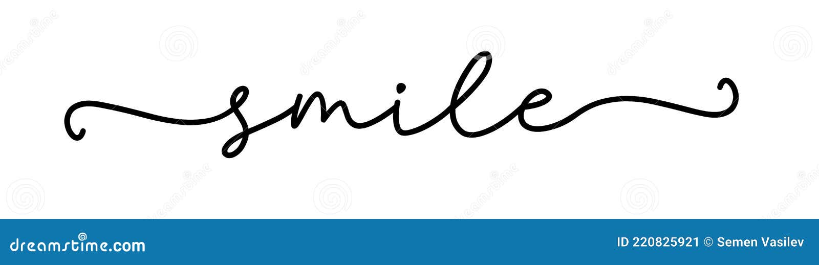 SMILE. Continuous Line Typography Text Stock Vector - Illustration of ...
