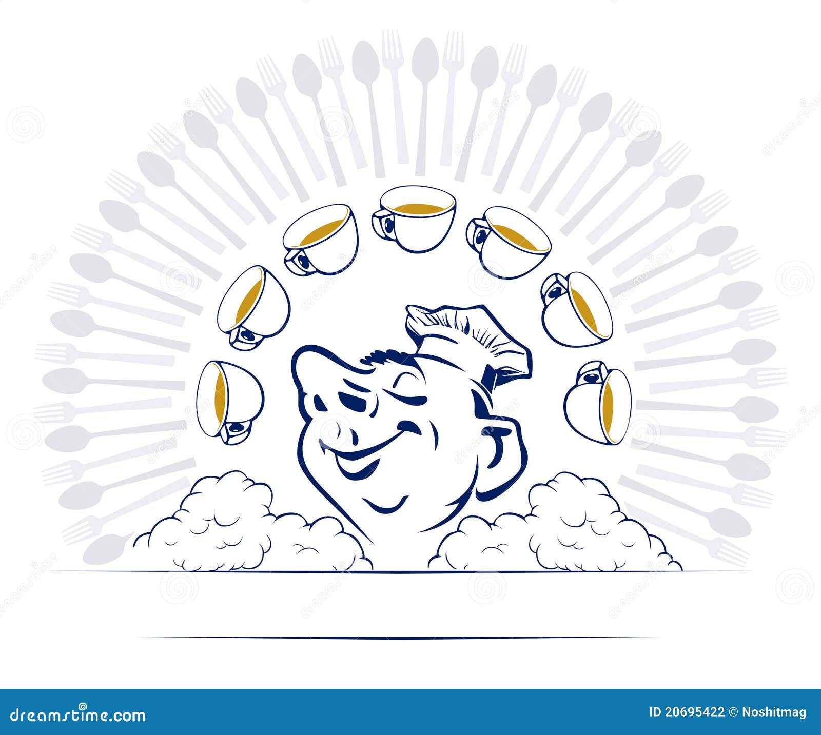 Smile cook portrait stock vector. Illustration of fine - 20695422