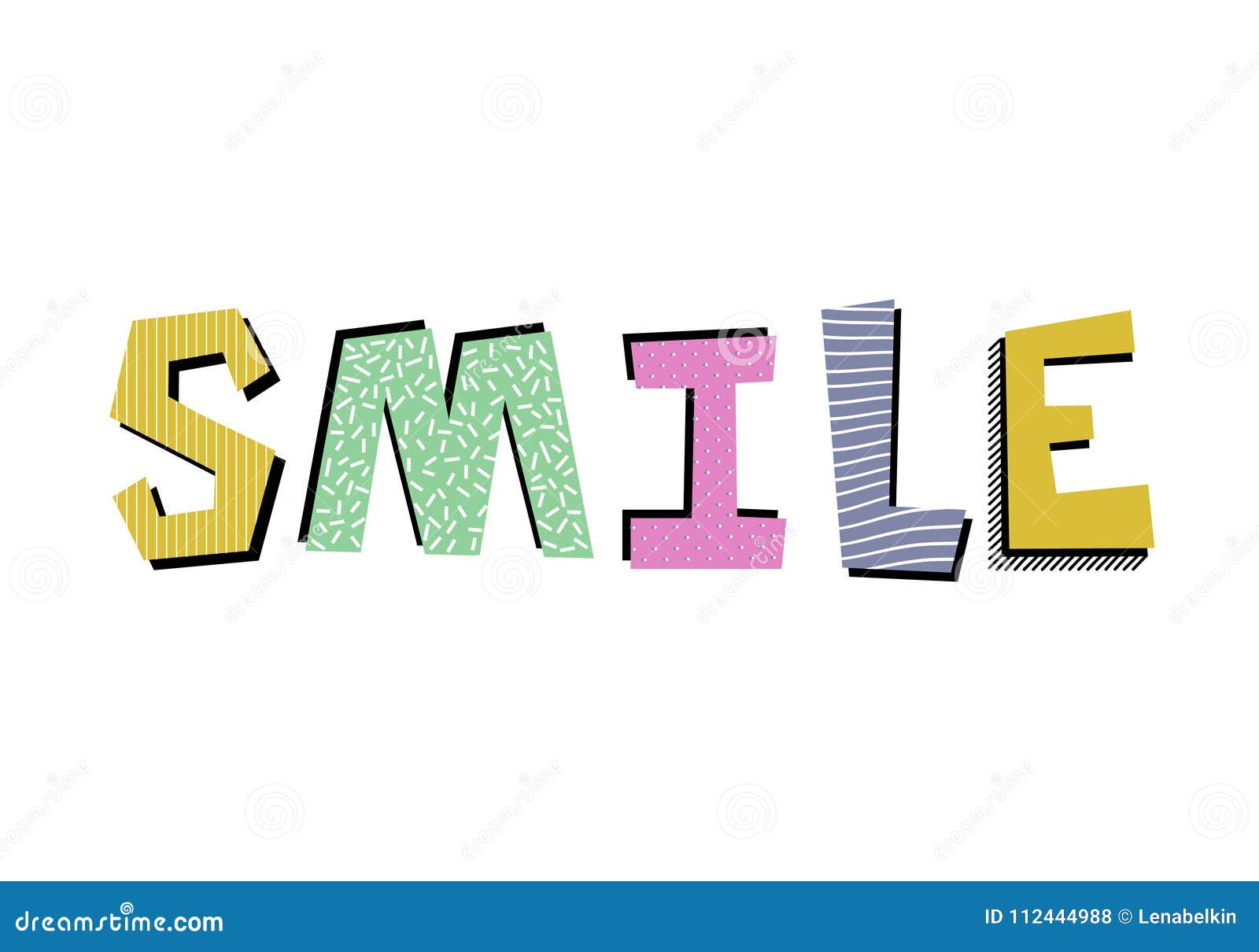 Smile. Creative Hand Drawn Poster Stock Vector - Illustration of ...