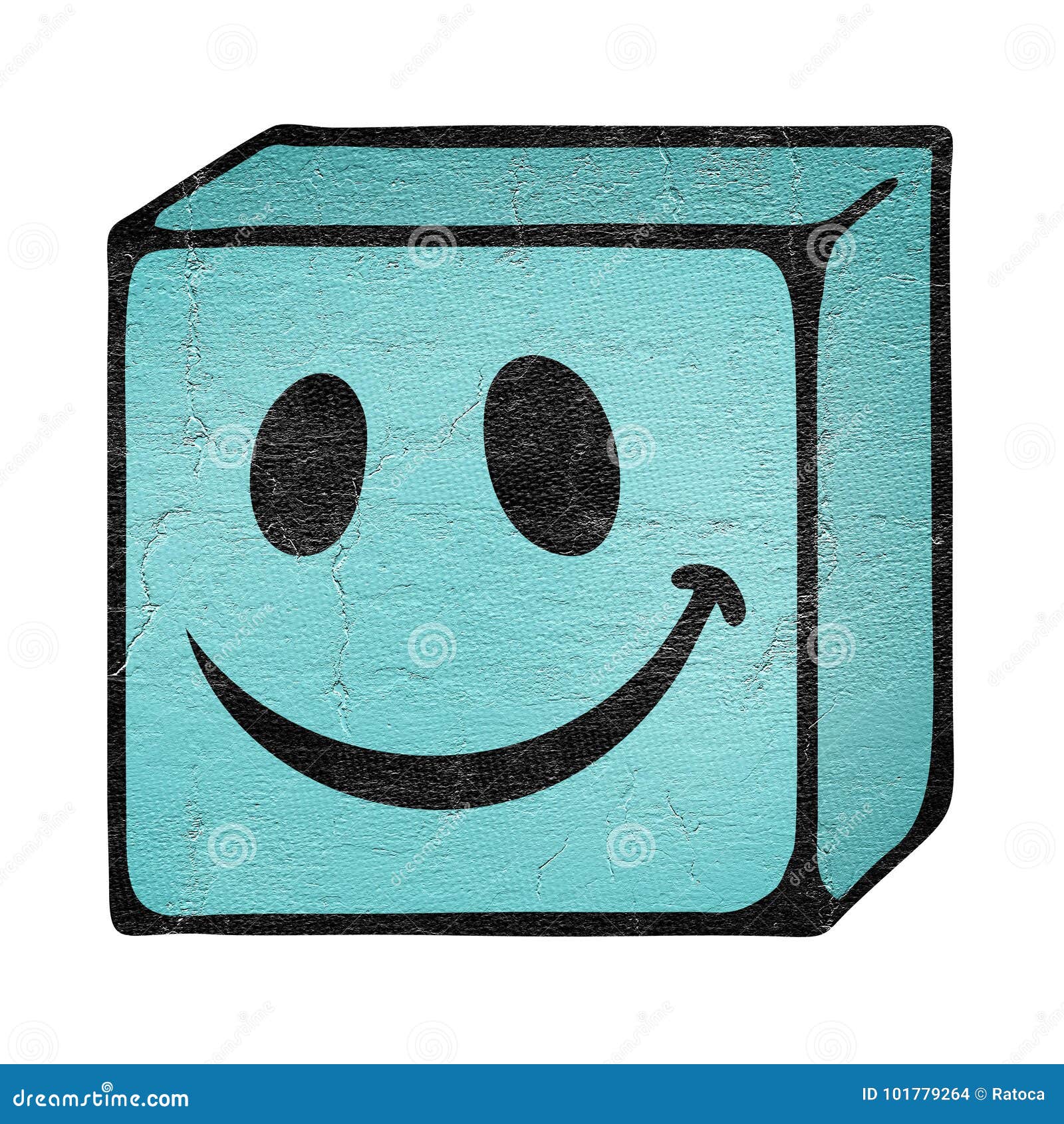 Smile cube face stock illustration. Illustration of cartoon - 101779264