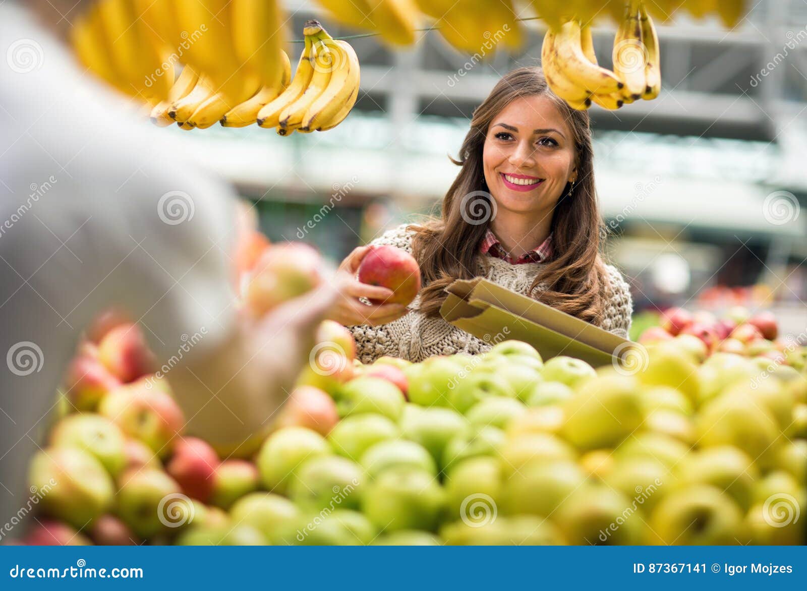Smile customers looking stock image. Image of female - 87367141