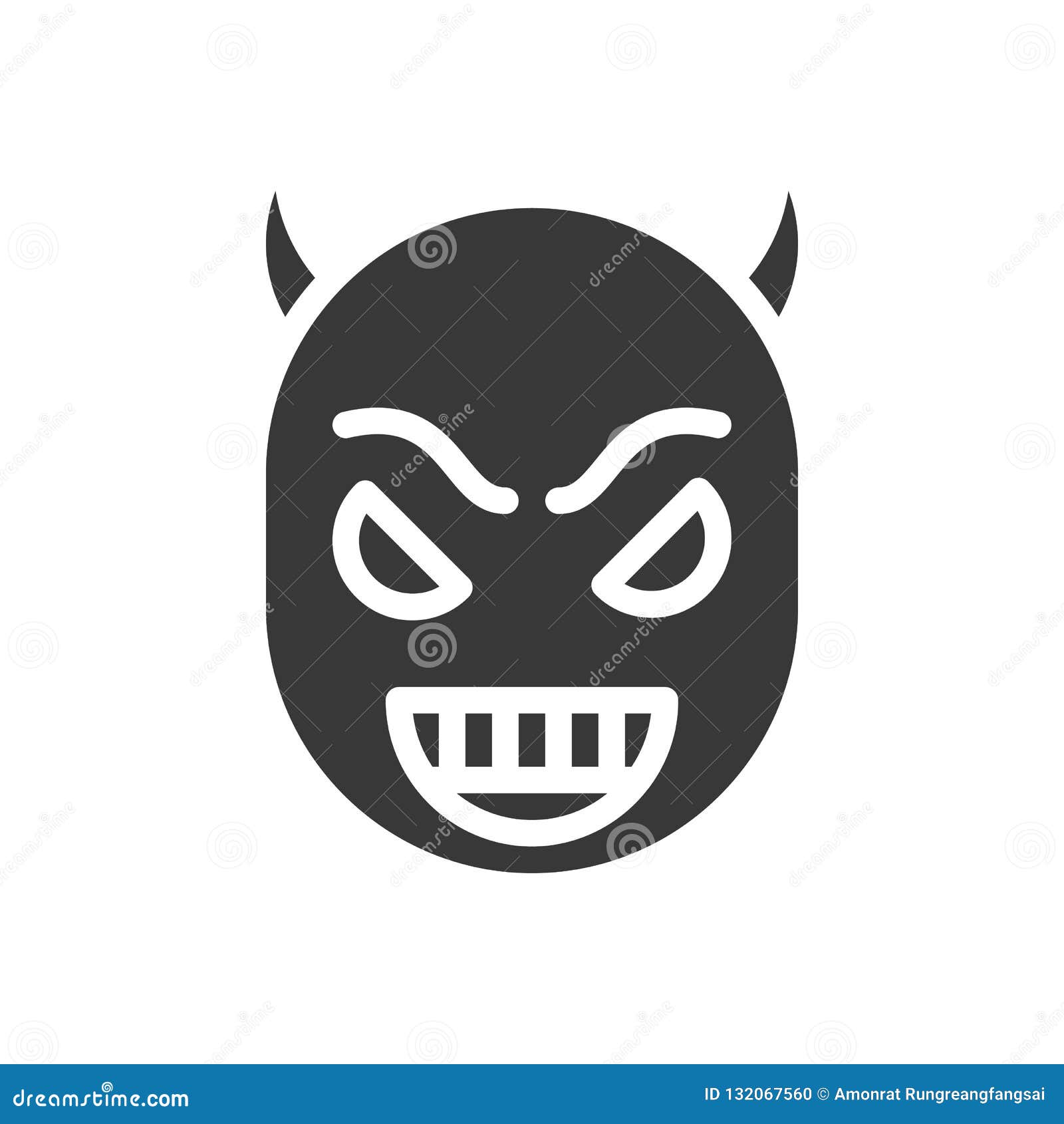 Smile Devil Face, Halloween Character Vector Illustration Stock Vector ...