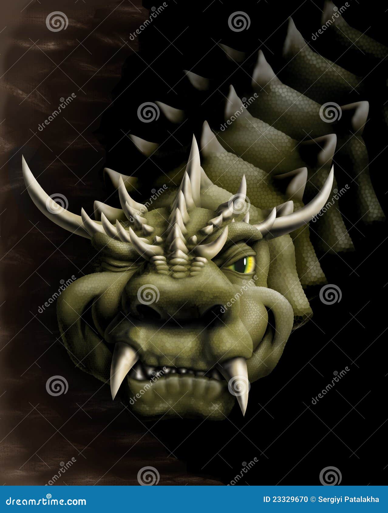 Smile dragon stock illustration. Illustration of grin - 23329670
