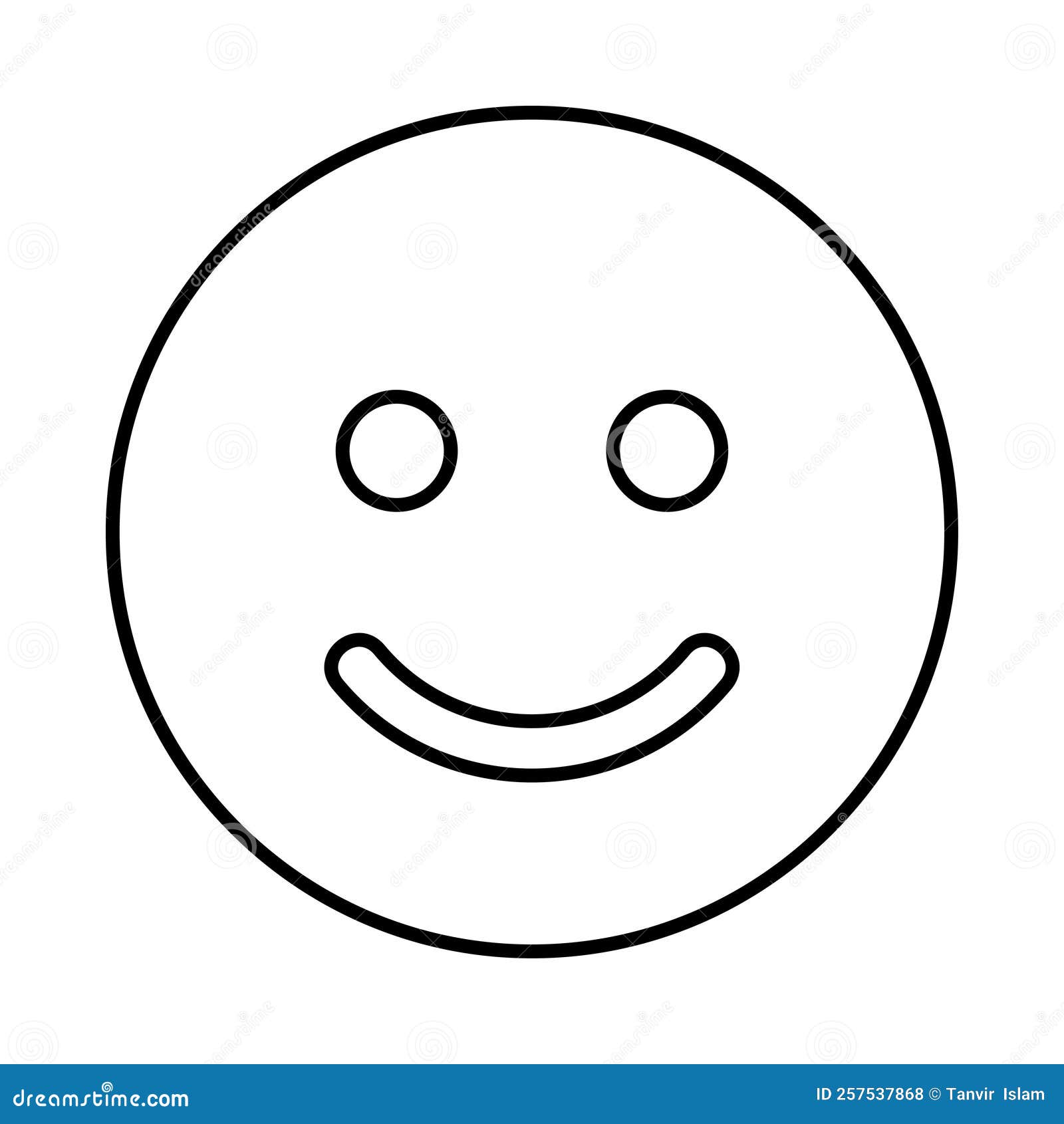 Smile Emoji Icon stock vector. Illustration of face - 257537868