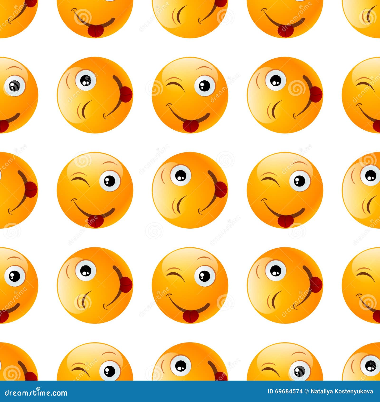 Smile emoji seamless stock vector. Illustration of laugh - 69684574