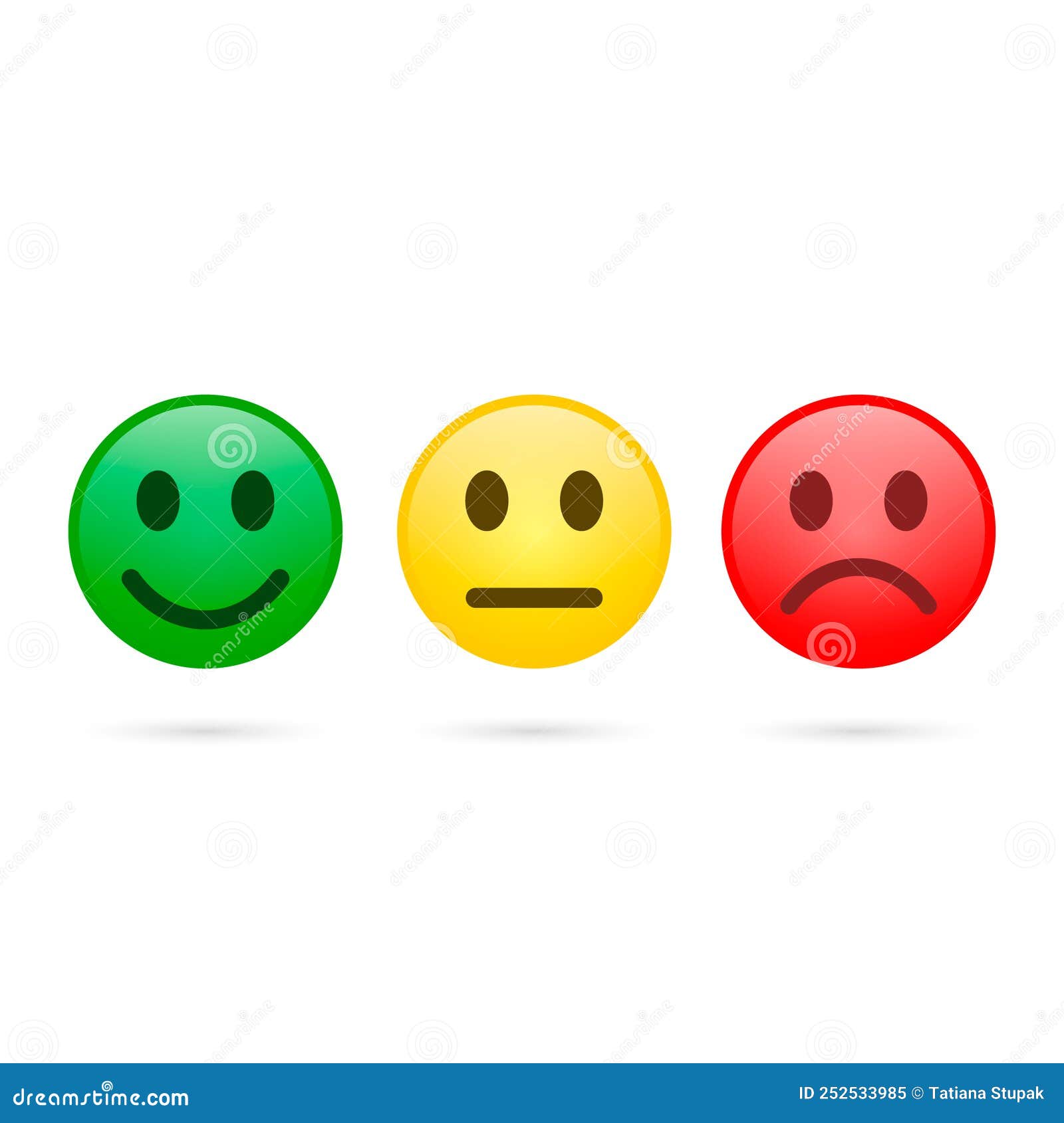 Smile Emoticon Feedback Symbol Set, Vector Isolated Illustration Stock ...