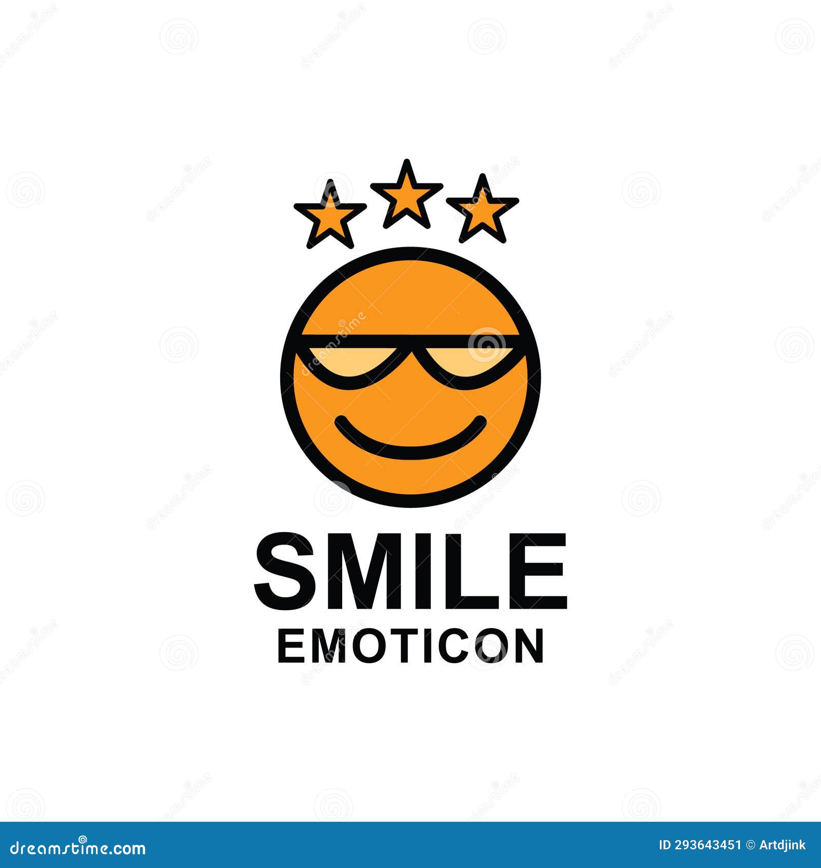 Smile Emoticon Logo Design Vector Stock Vector - Illustration of line ...
