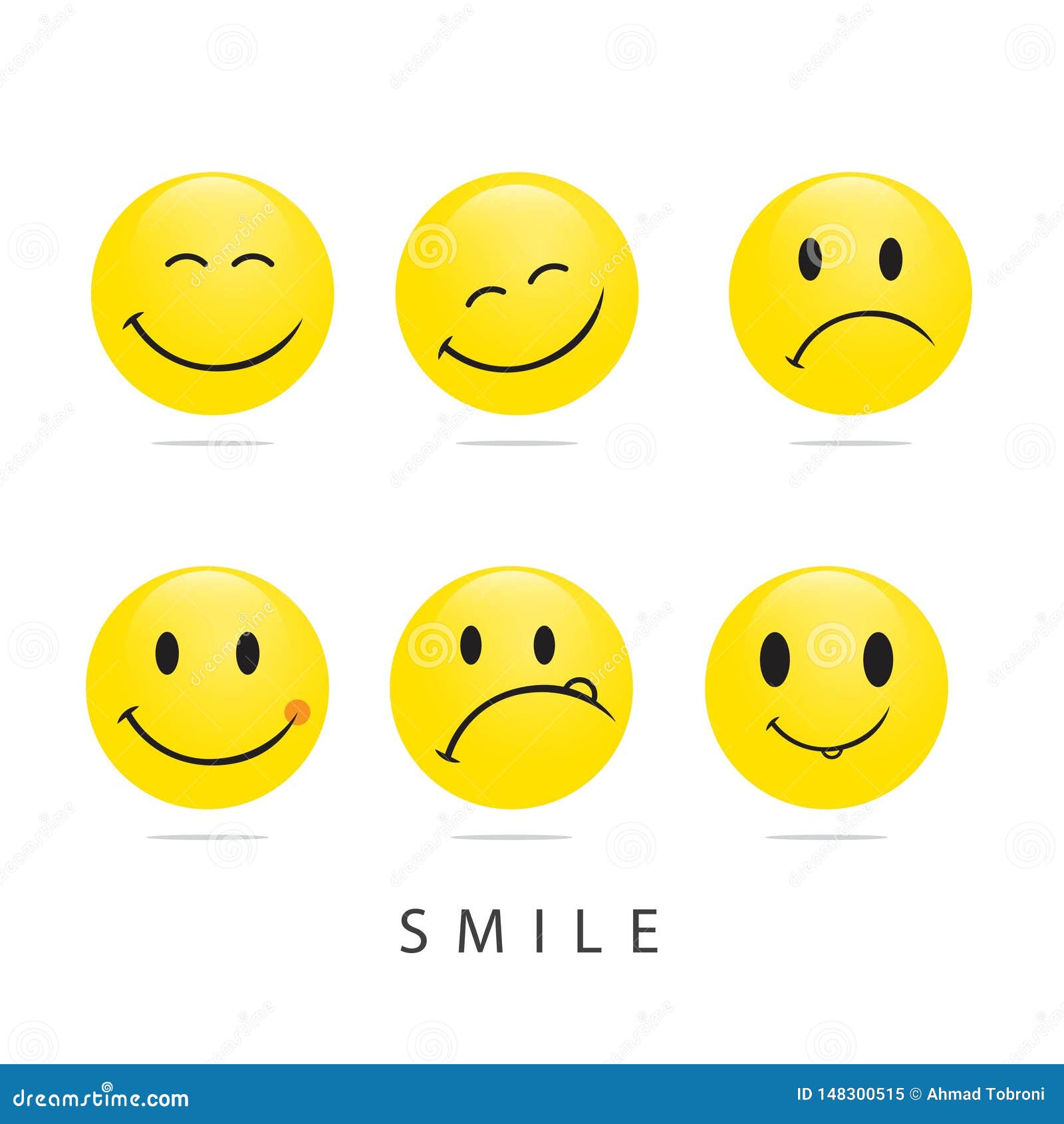 Smile Emoticon Vector Template Design Illustration Stock Vector ...