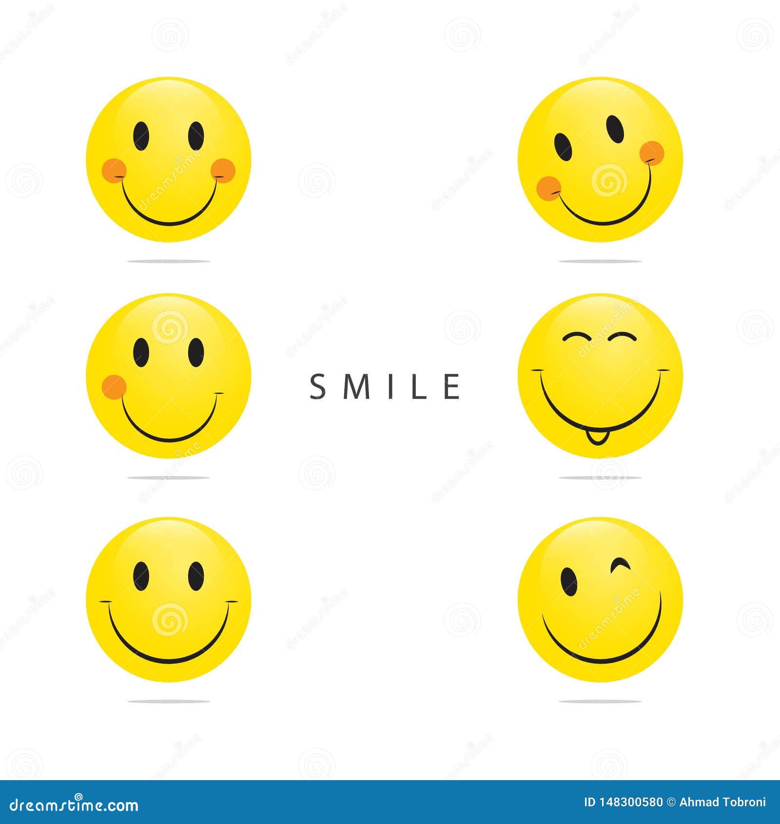 Smile Emoticon Vector Template Design Illustration Stock Vector ...