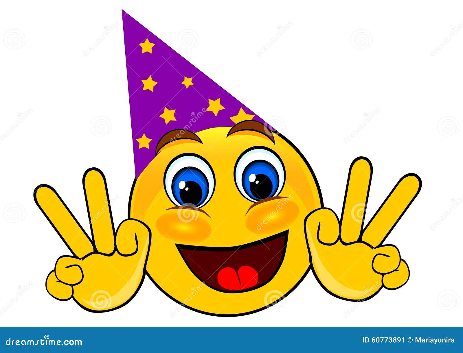 Smile emoticons peace hand stock illustration. Illustration of peace ...