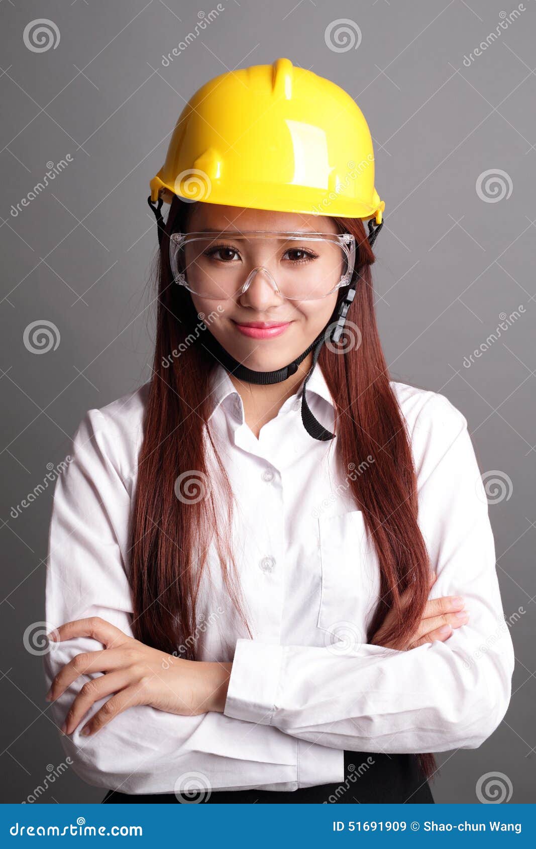 Smile engineer woman stock image. Image of inspector - 51691909