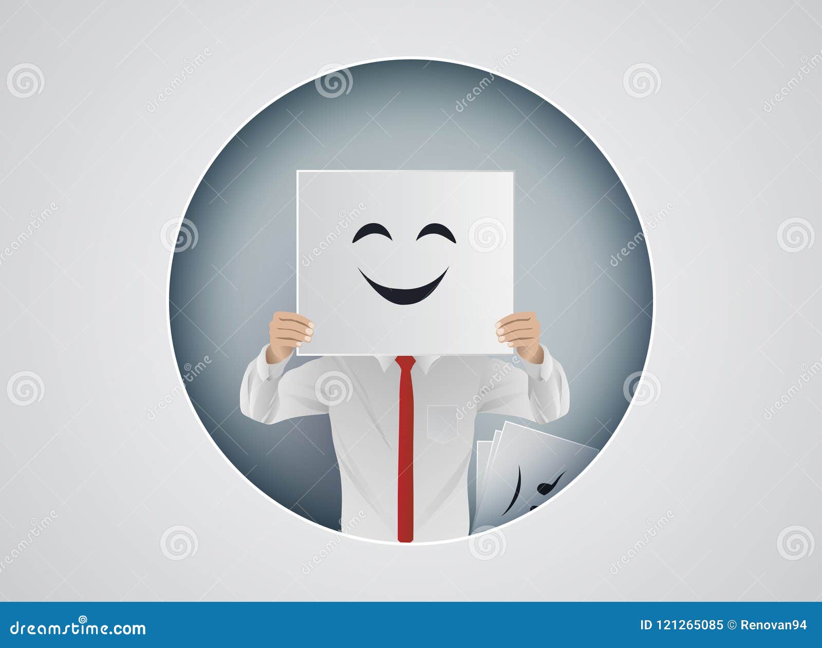 Smile Expression of Employee Character. Stock Illustration ...