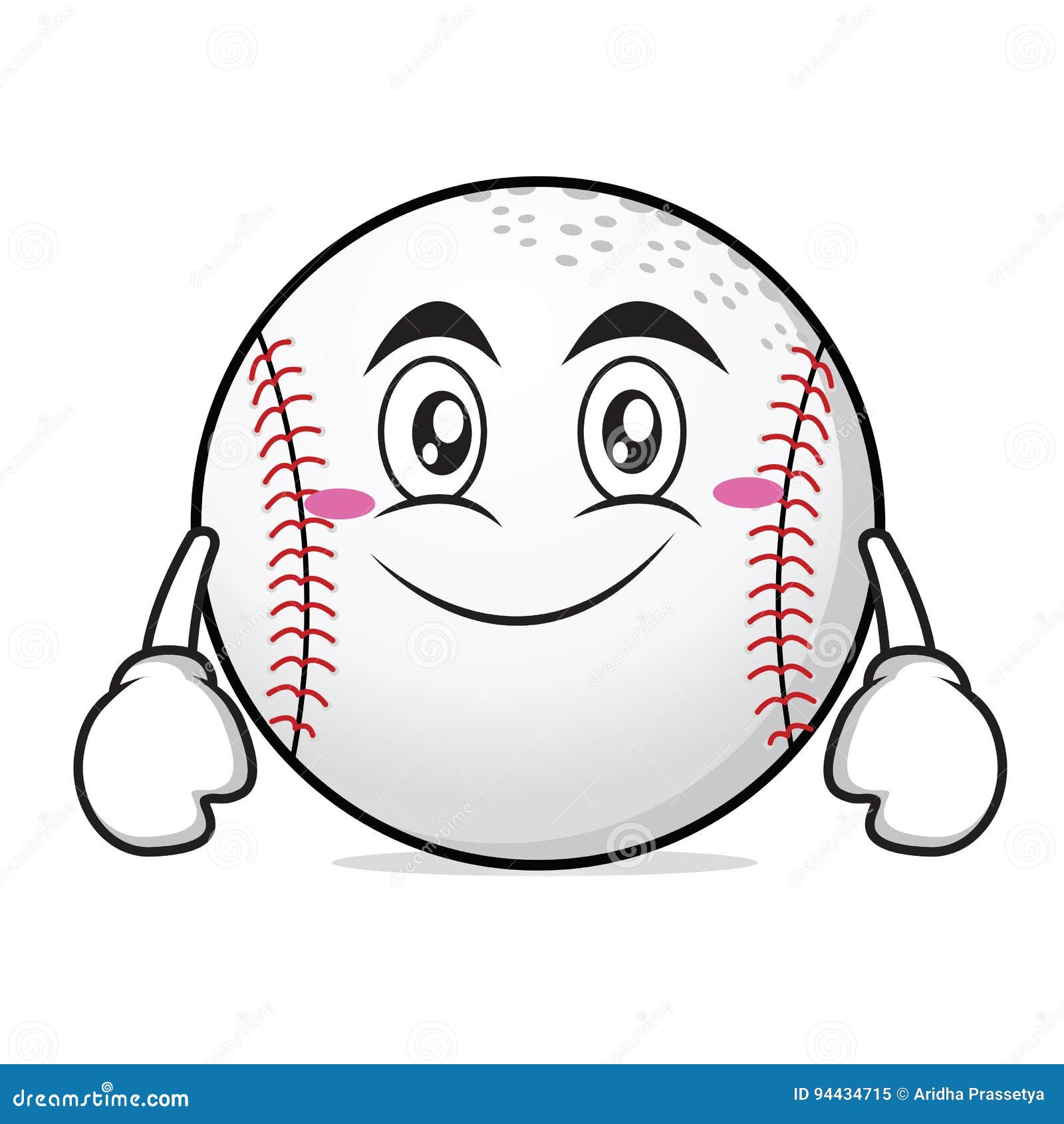 Smile Face Baseball Cartoon Character Stock Vector - Illustration of ...