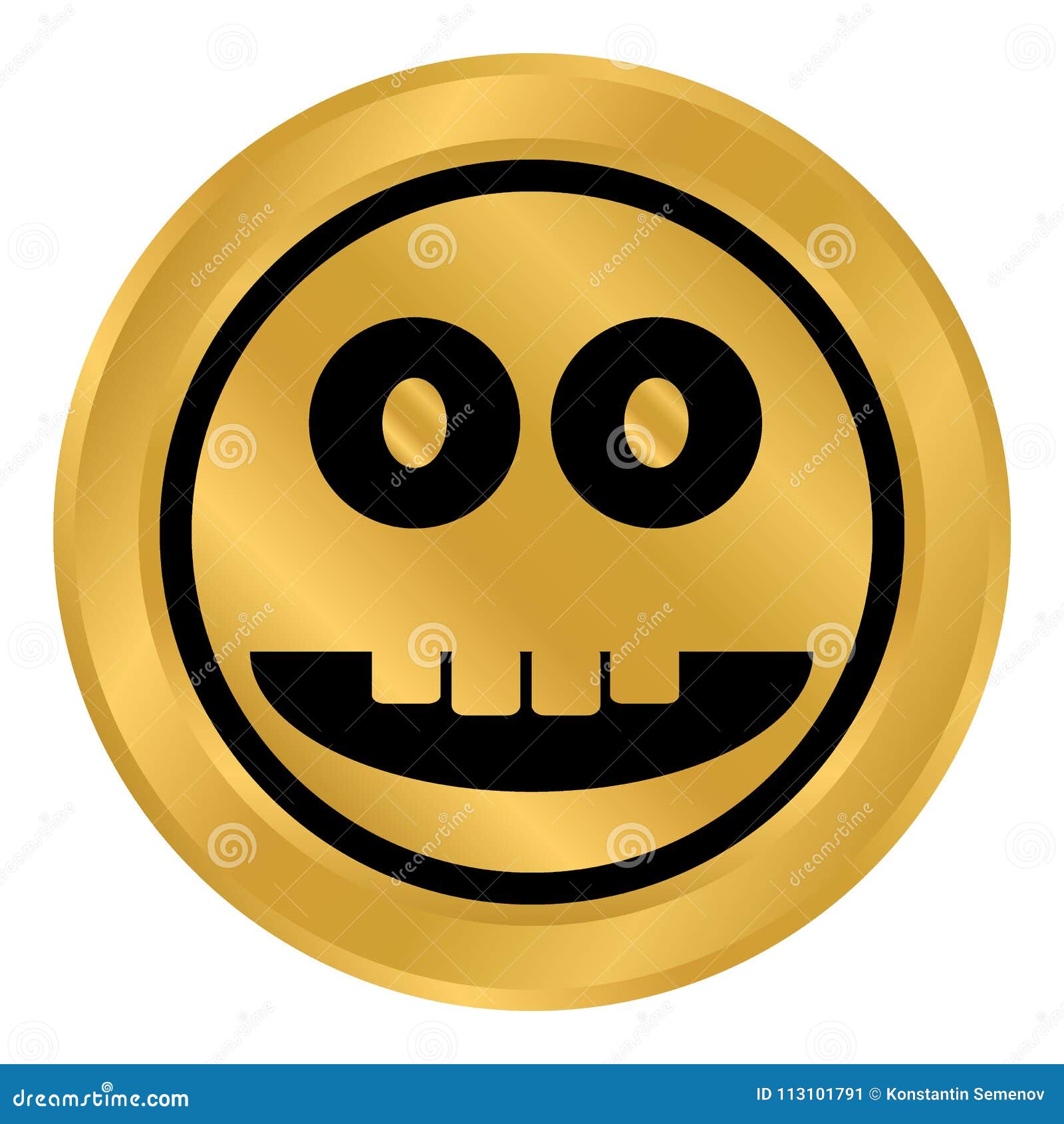 Smile face circle button. stock illustration. Illustration of friendly ...