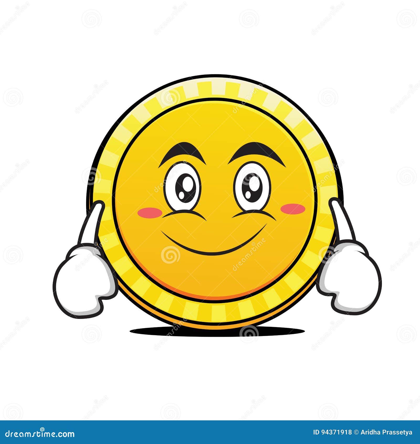 Smile Face Coin Cartoon Character Stock Vector - Illustration of golden ...