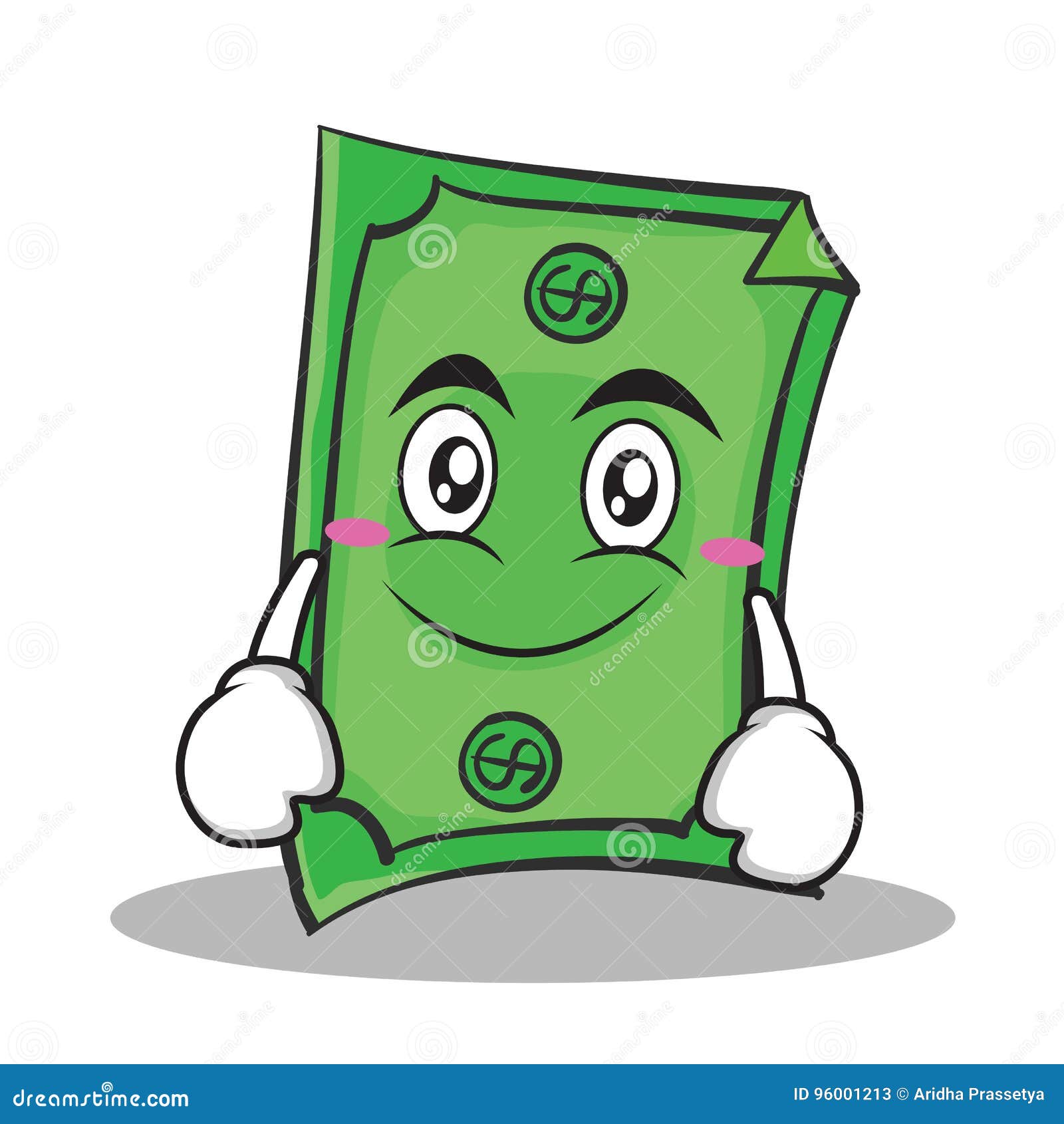 Smile Face Dollar Character Cartoon Style Stock Vector - Illustration ...