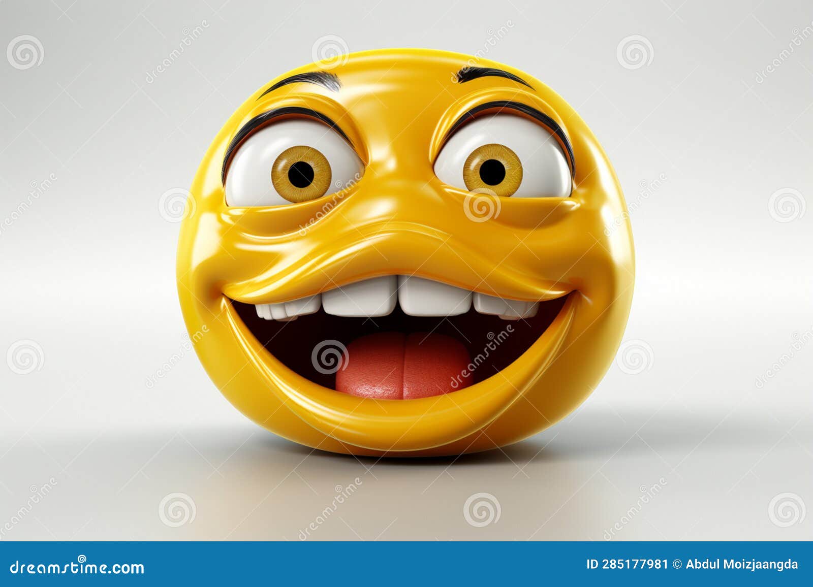 Smile Face With Hand Over Mouth Emoji 3d Illustration 3d Rendering On White Background Stock