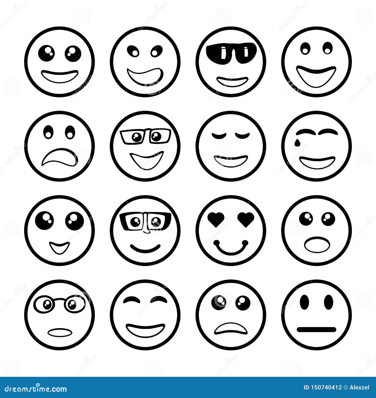 Smile face icons for web stock vector. Illustration of comic - 150740412