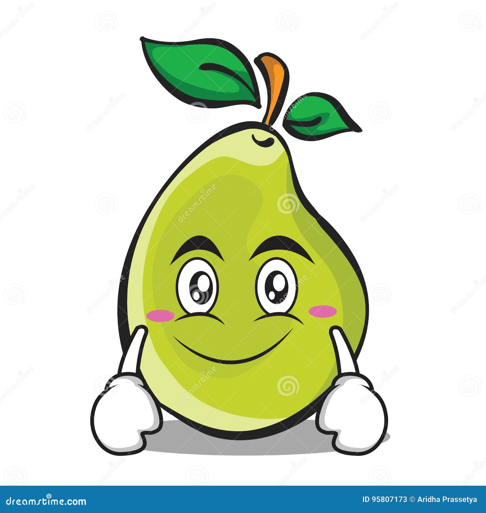 Smile Face Pear Character Cartoon Stock Vector - Illustration of food ...