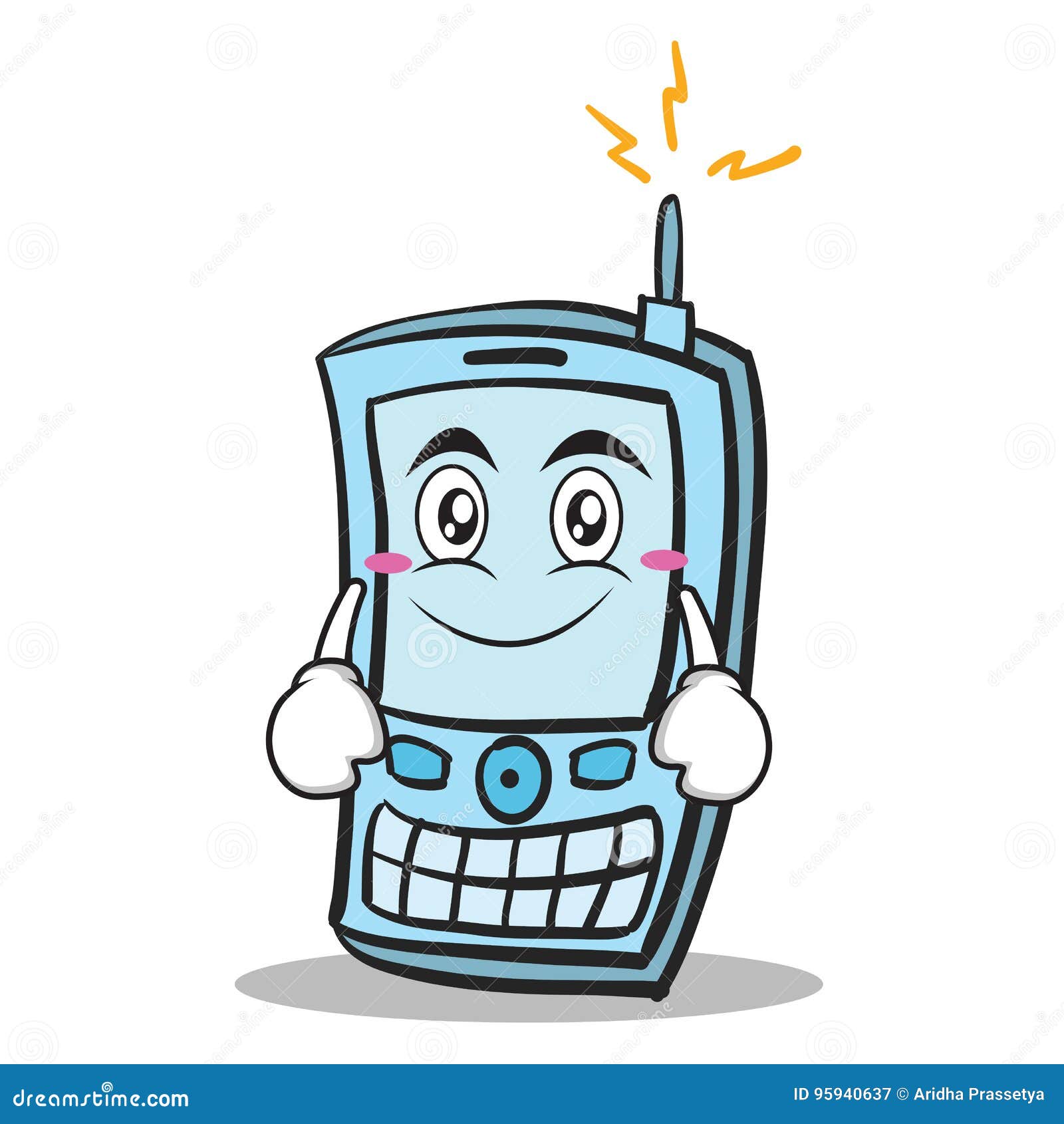 Smile Face Phone Character Cartoon Style Stock Vector - Illustration of ...