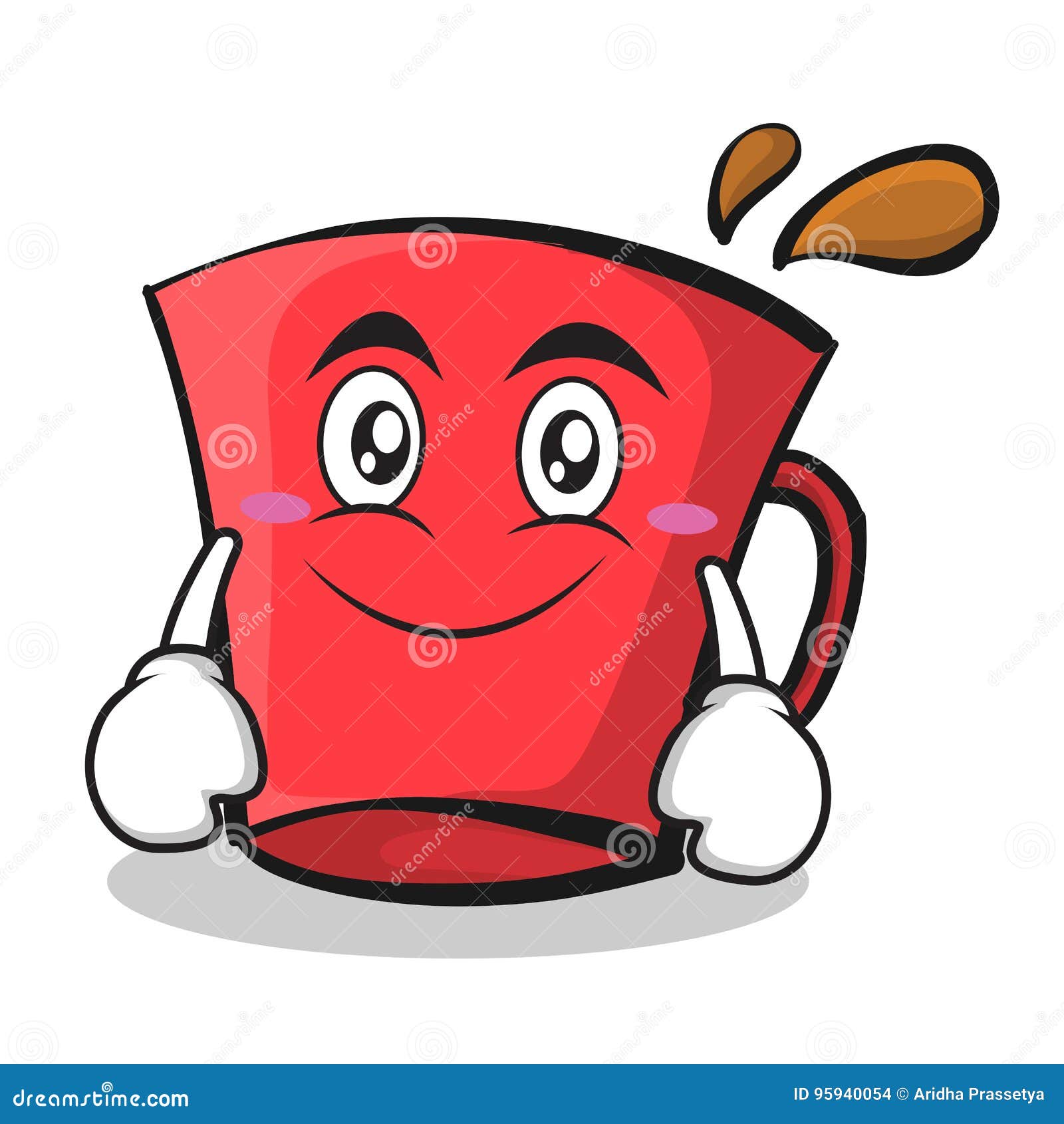 Smile Face Red Glass Character Cartoon Stock Vector - Illustration of ...