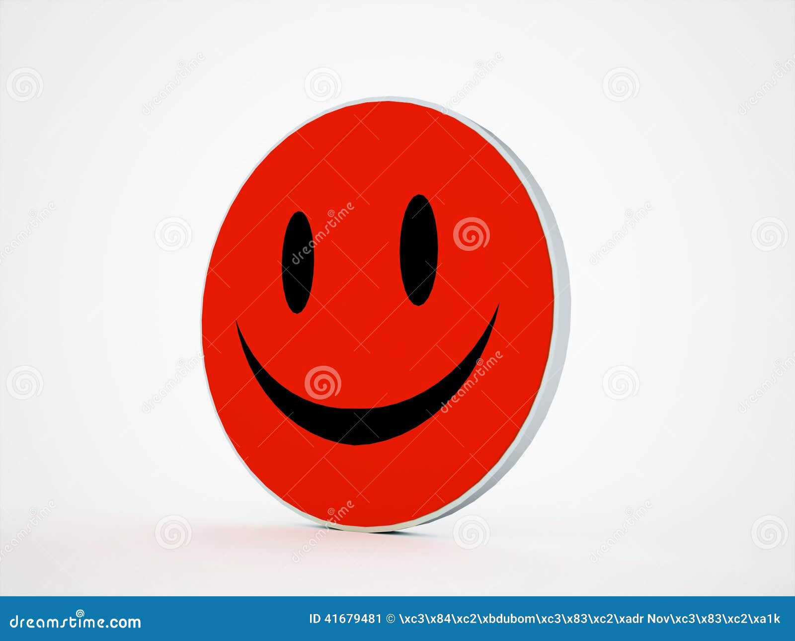 Smile face red rendered stock illustration. Illustration of button ...
