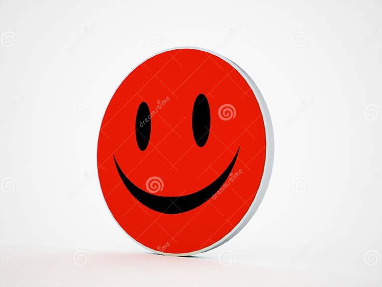 Smile face red rendered stock illustration. Illustration of button ...