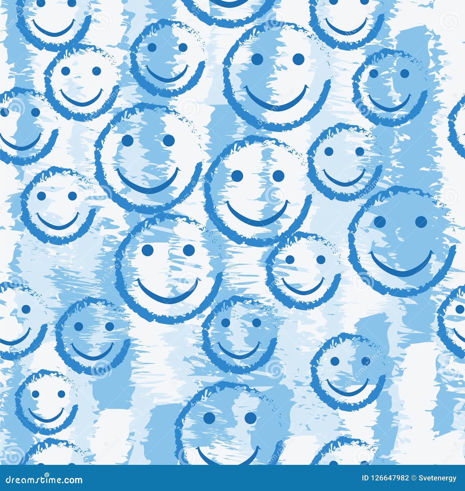 Smile Face Seamless Pattern. Vector Background Texture Stock Vector ...