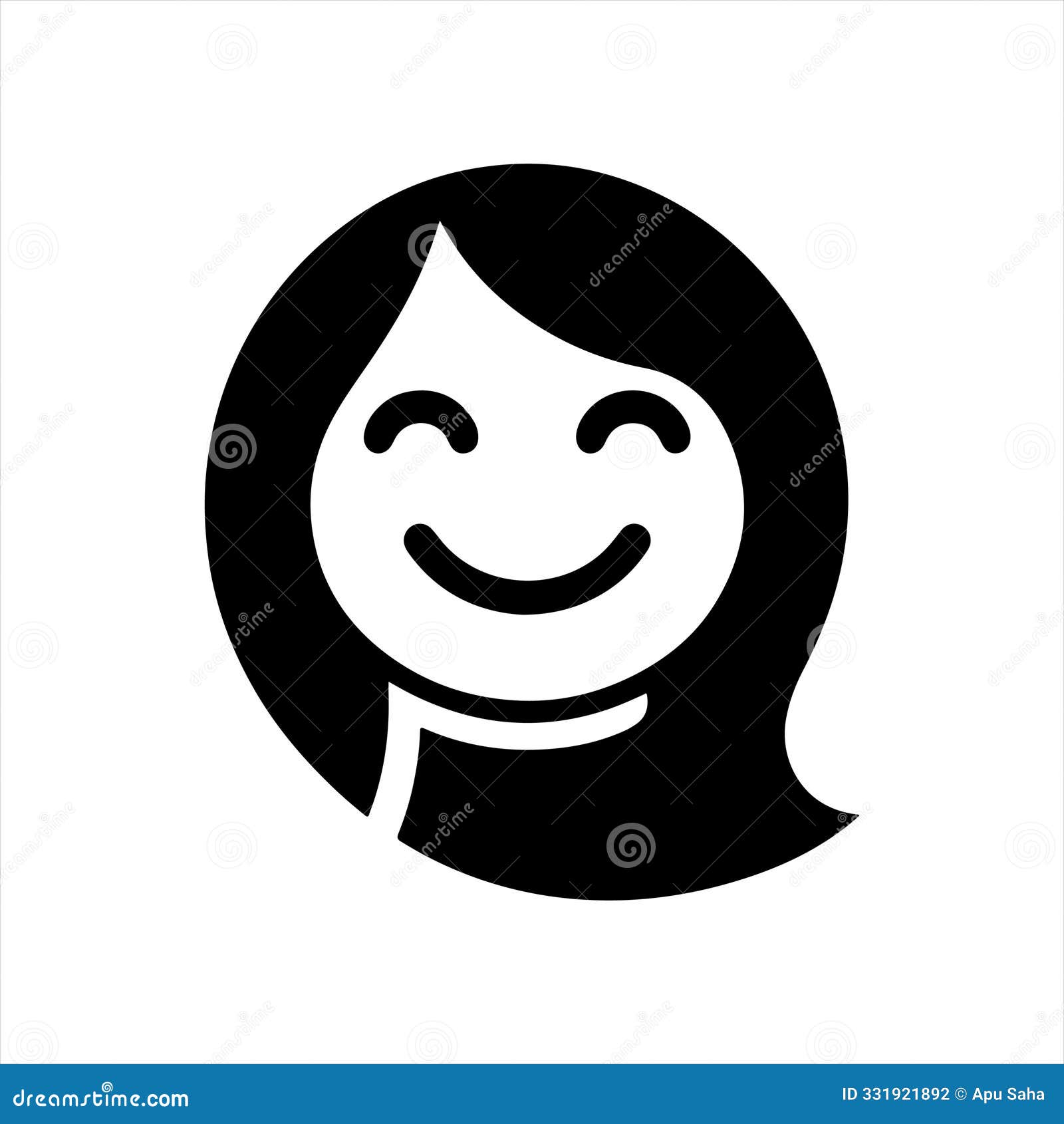 Smile Face Silhouette Vector, Minimalist Smiling Face Outline Design ...