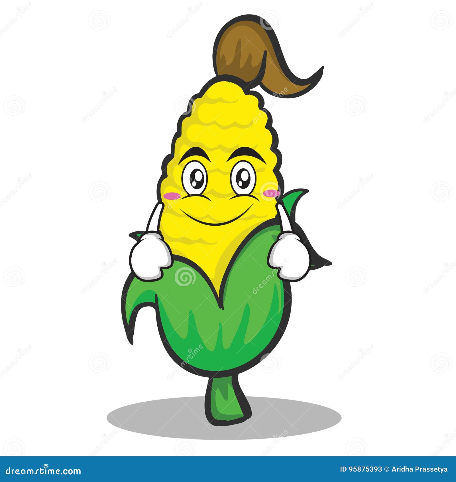 Smile Face Sweet Corn Character Cartoon Stock Vector - Illustration of ...