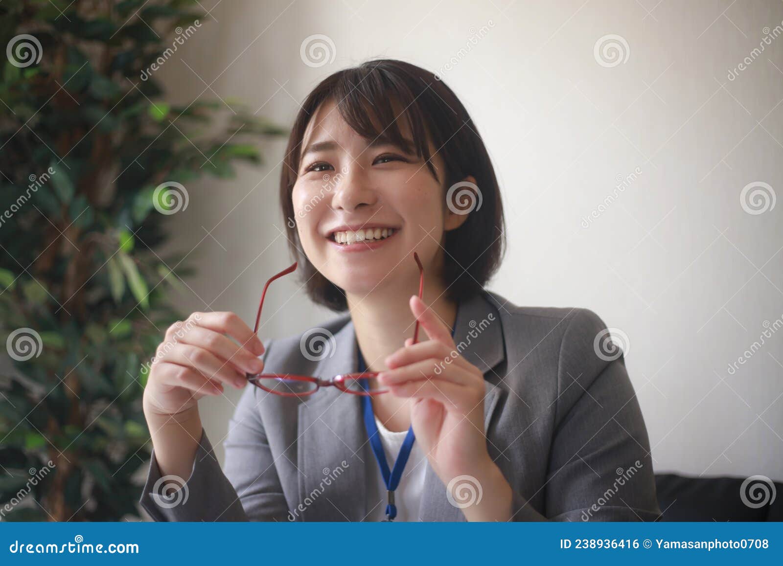 Smile female employee stock photo. Image of beautiful - 238936416