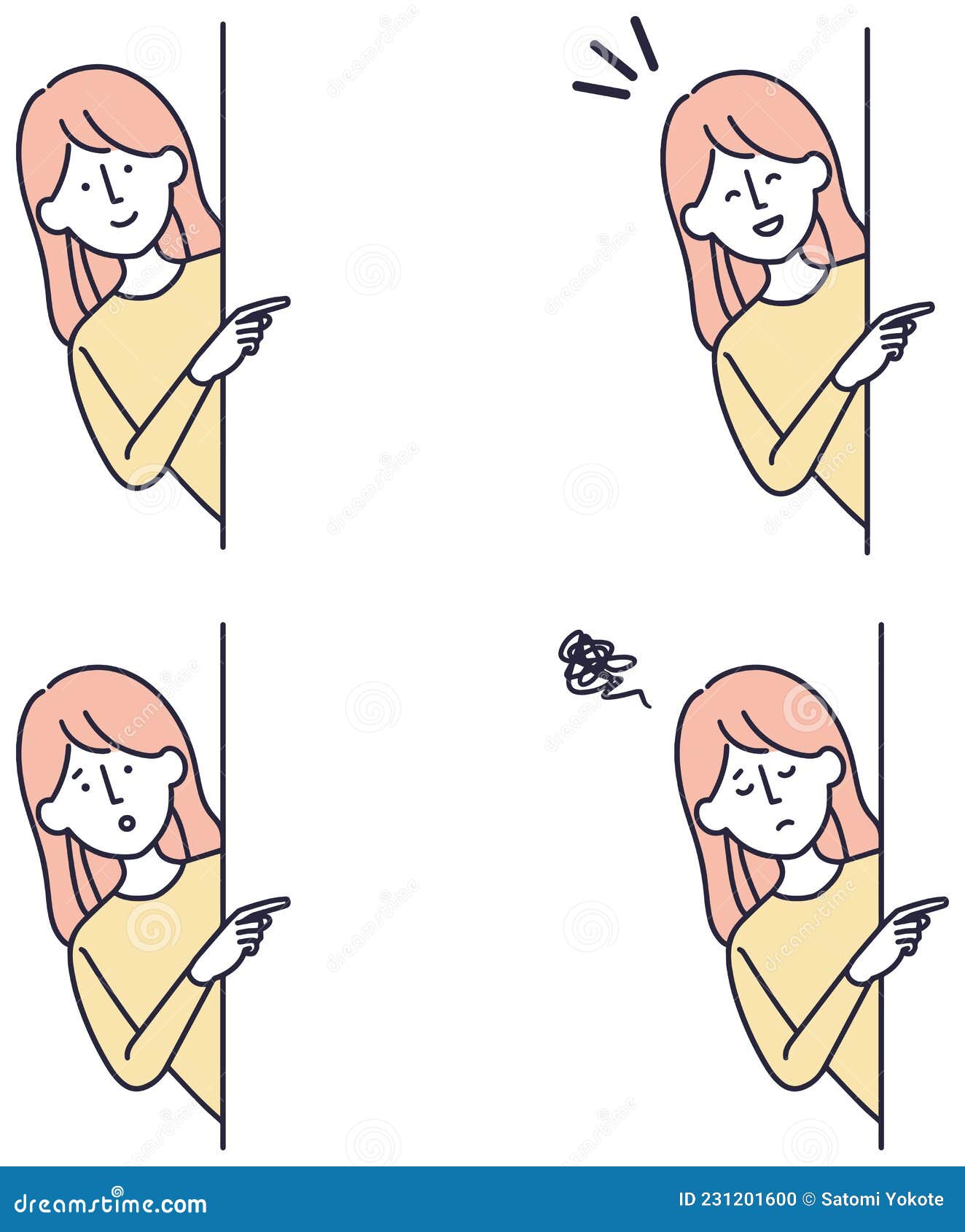 Smile, Frame, Text Space, Female, Simple Illustration Stock Vector ...