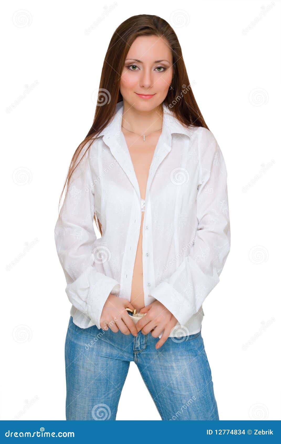 Smile girl in white shirt stock photo. Image of beautiful - 12774834