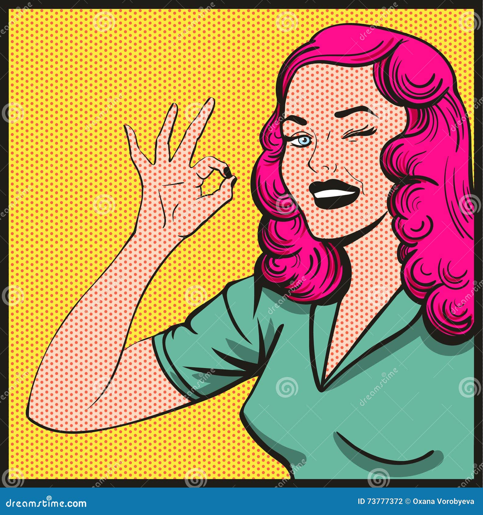 Smile girl wink stock illustration. Illustration of person - 73777372