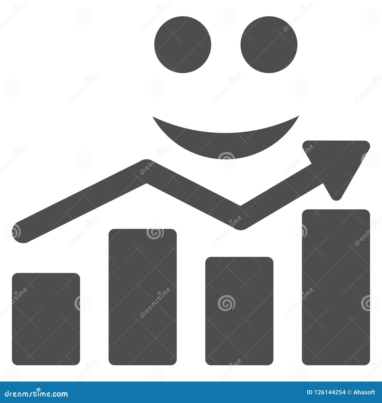 Smile Growing Chart Flat Icon Stock Vector - Illustration of happiness ...