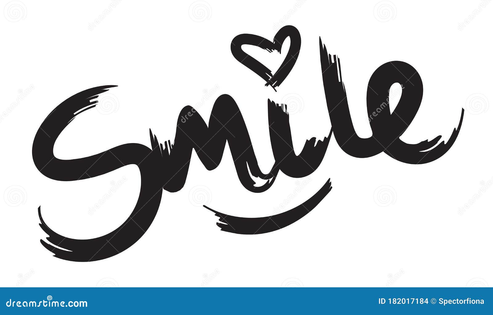 Smile Handwritten Brush Lettering with Halftone Effect. Modern ...