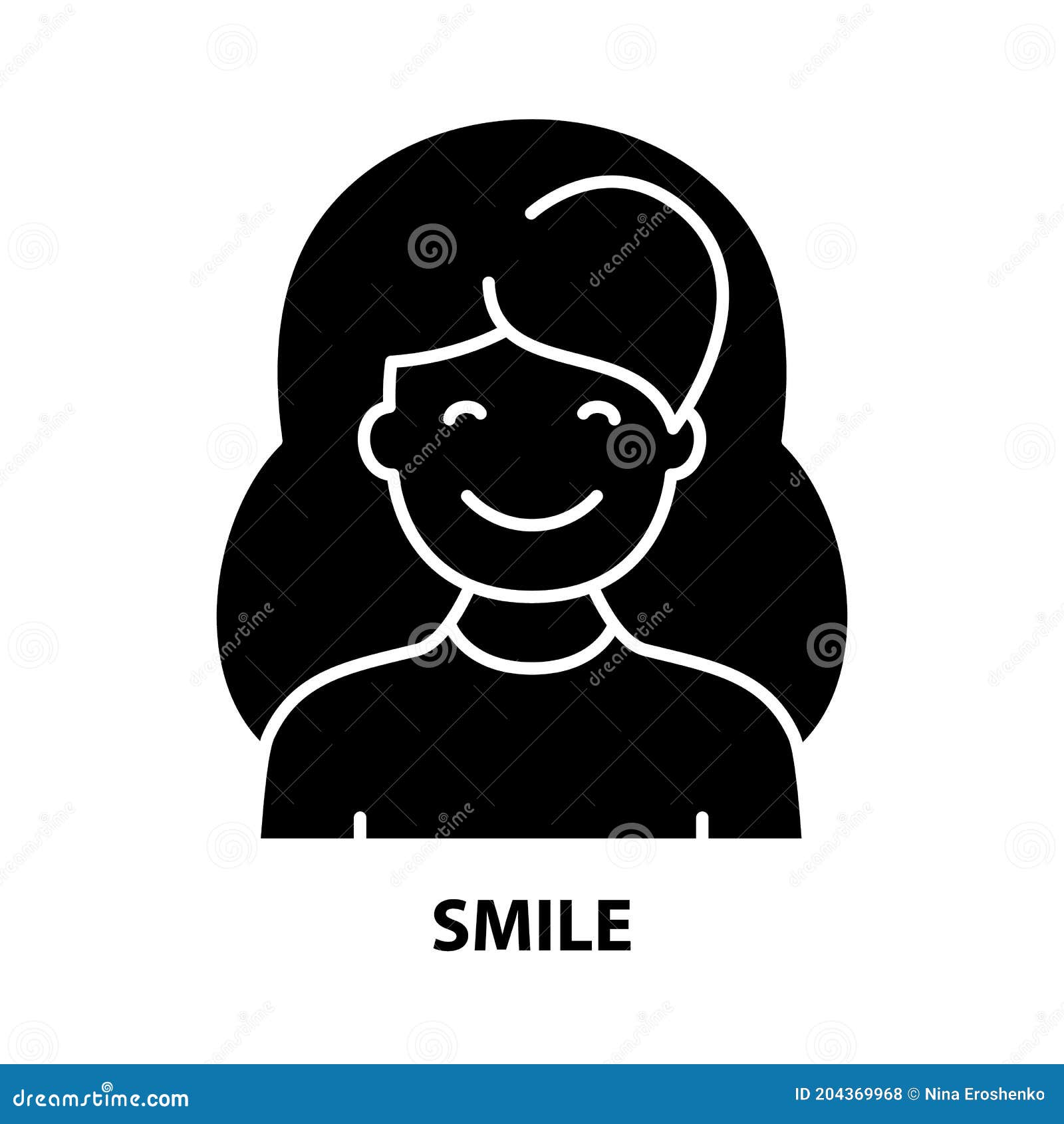 Smile Icon, Black Vector Sign with Editable Strokes, Concept ...