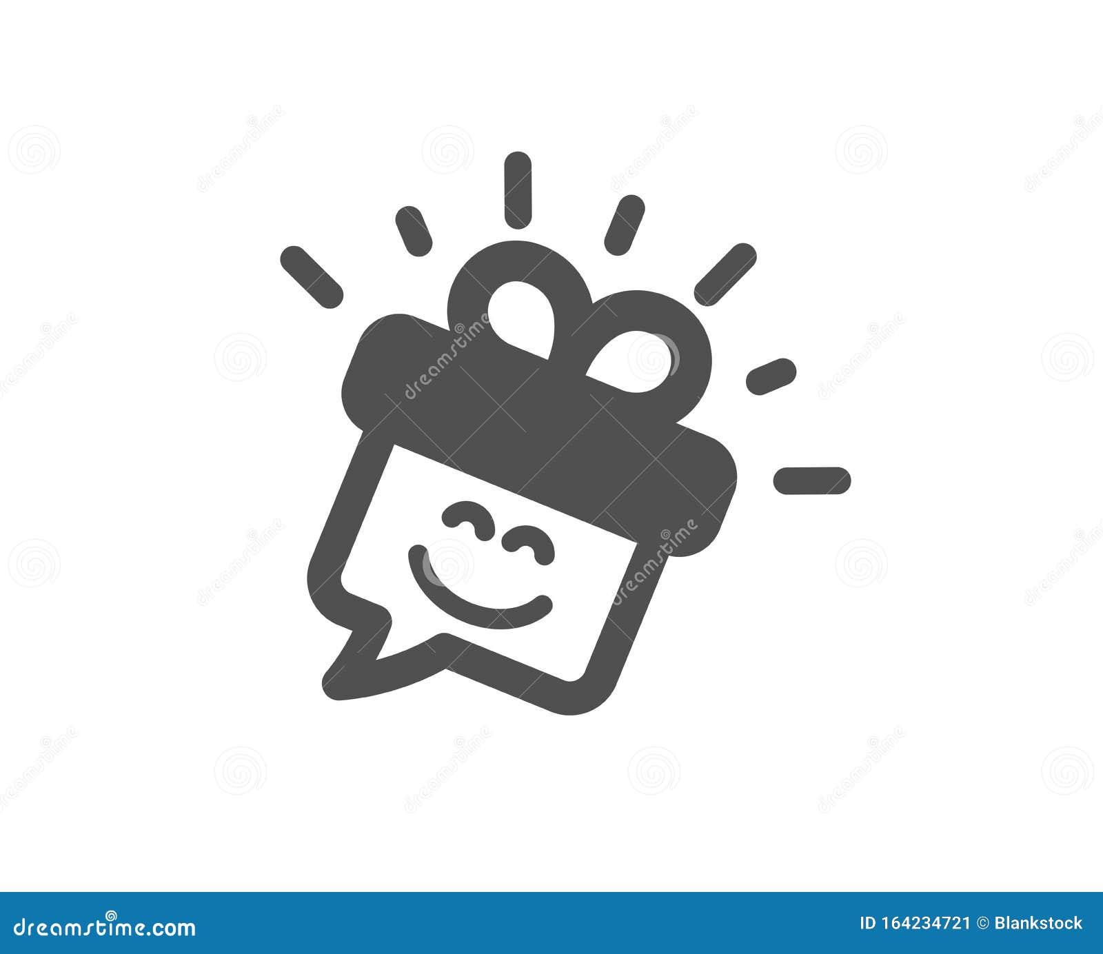 Smile Icon. Gift Box Emoticon Sign. Speech Bubble. Vector Stock Vector ...