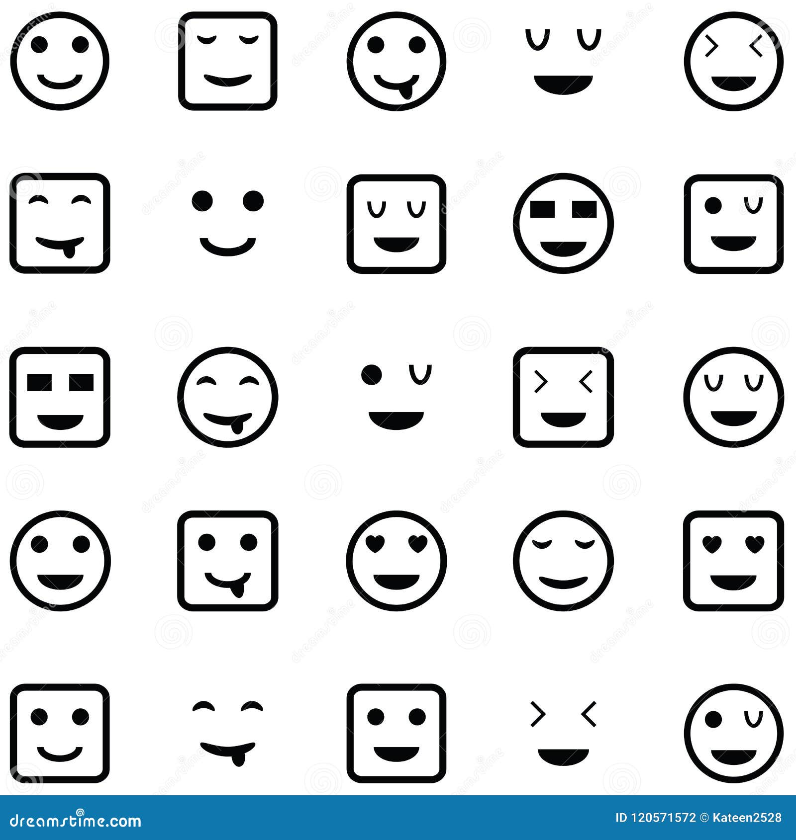 Smile icon set stock vector. Illustration of people - 120571572