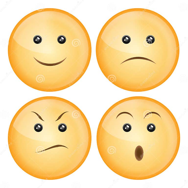 Smile icon set stock vector. Illustration of facial, four - 13111681