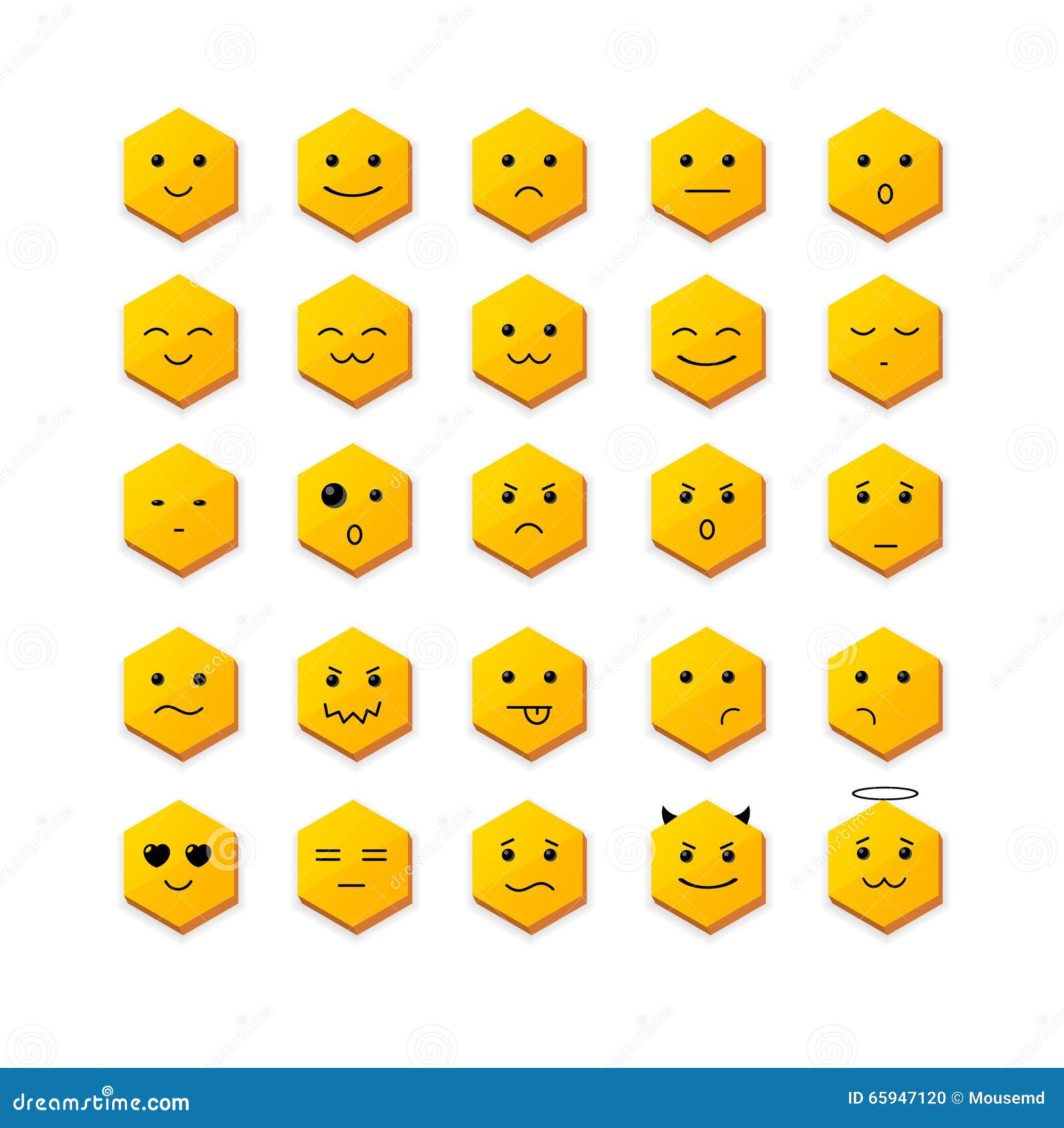 Smile Icon Set with Different Face. Vector Stock Vector - Illustration ...