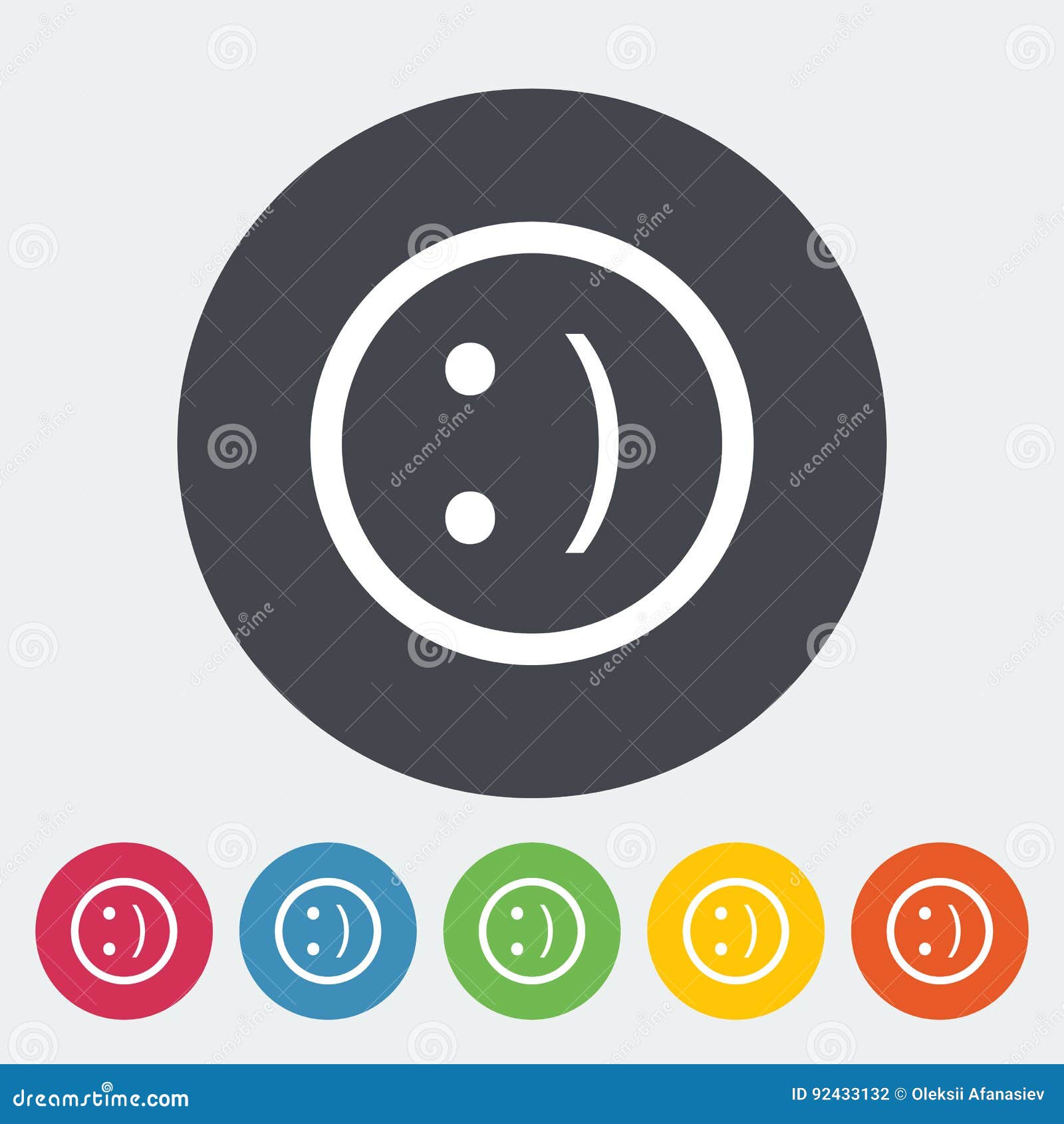 Smile icon. stock vector. Illustration of emoticon, element - 92433132