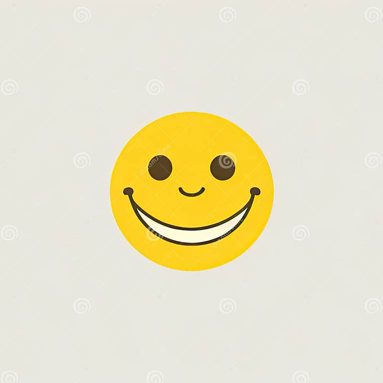 Smile Icon and White Background, Cute Yellow Smile Web Icon Stock ...