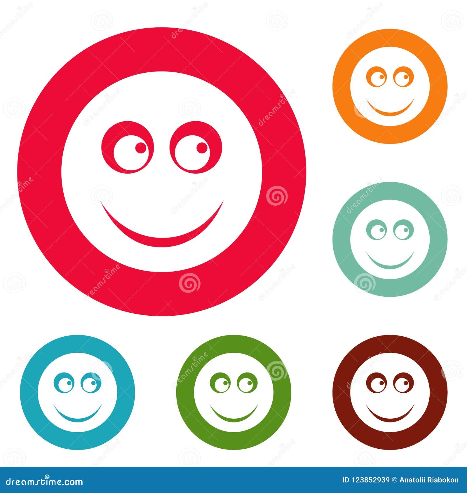 Smile icons circle set stock illustration. Illustration of happiness ...