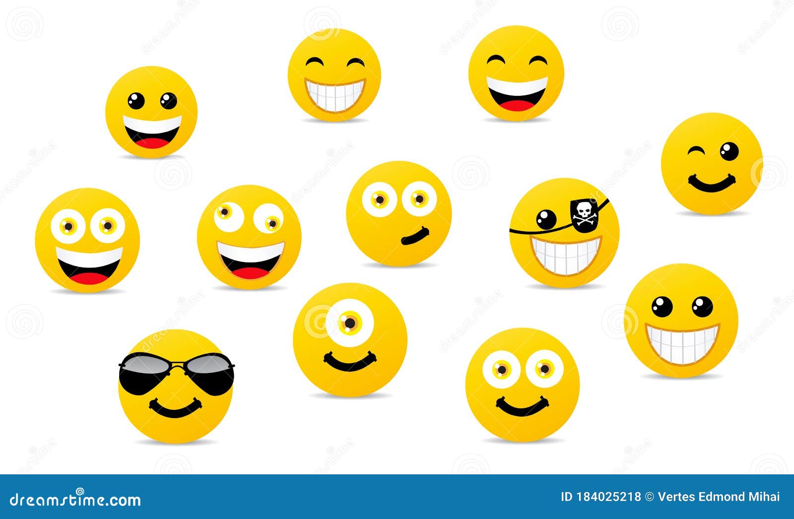 Smile icons set vector stock vector. Illustration of tongue - 184025218