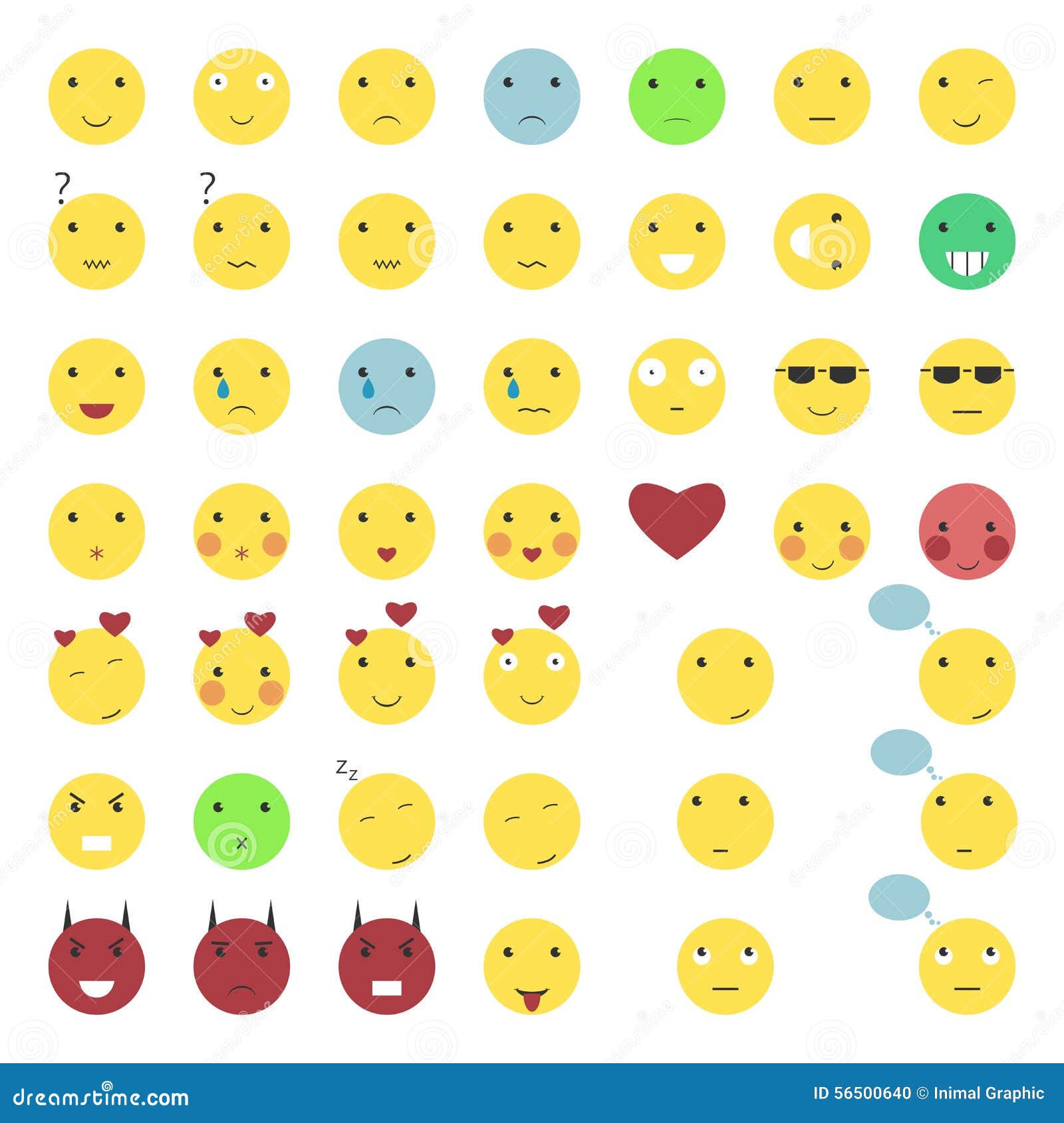 Collection Of Smiley Faces. Emoticon, Emoji Icons On White Background ...