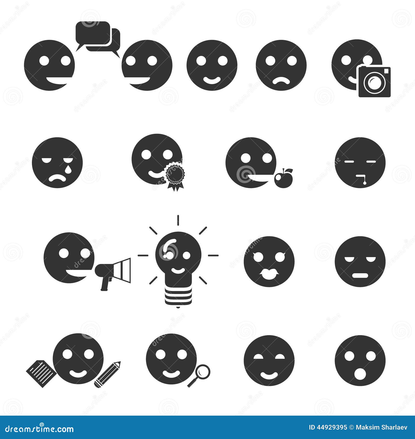 Smile icons stock vector. Illustration of confused, sadness - 44929395