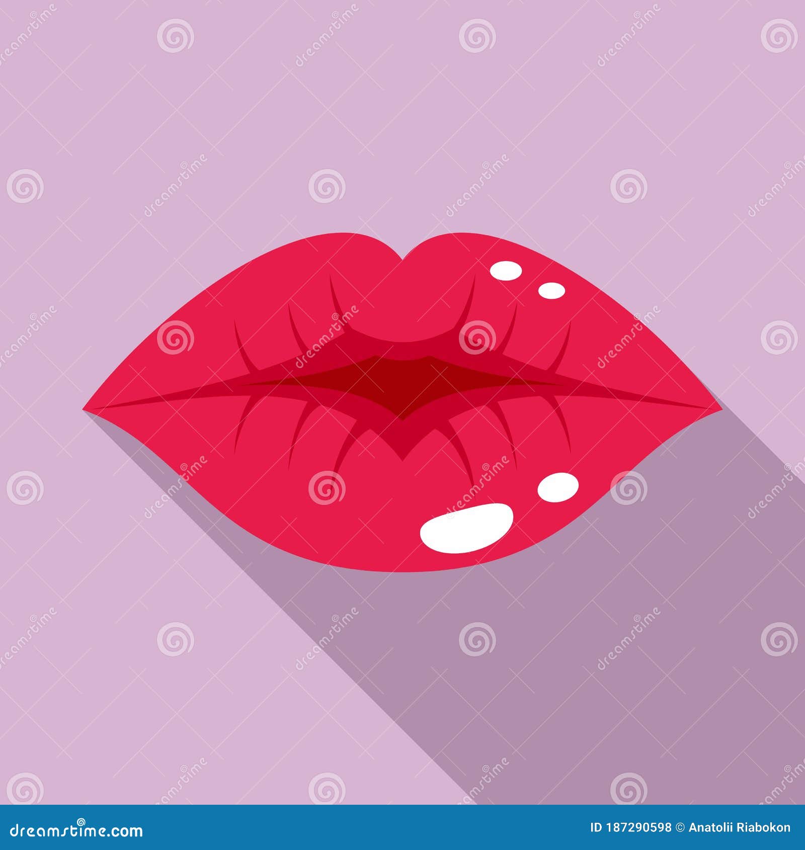 Smile Kiss Icon, Flat Style Stock Vector - Illustration of smile, human ...