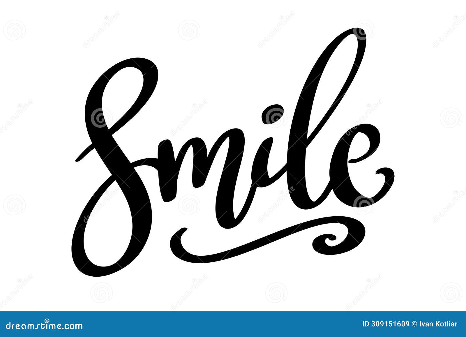 Smile. Lettering Phrase Isolated on White Stock Vector - Illustration ...