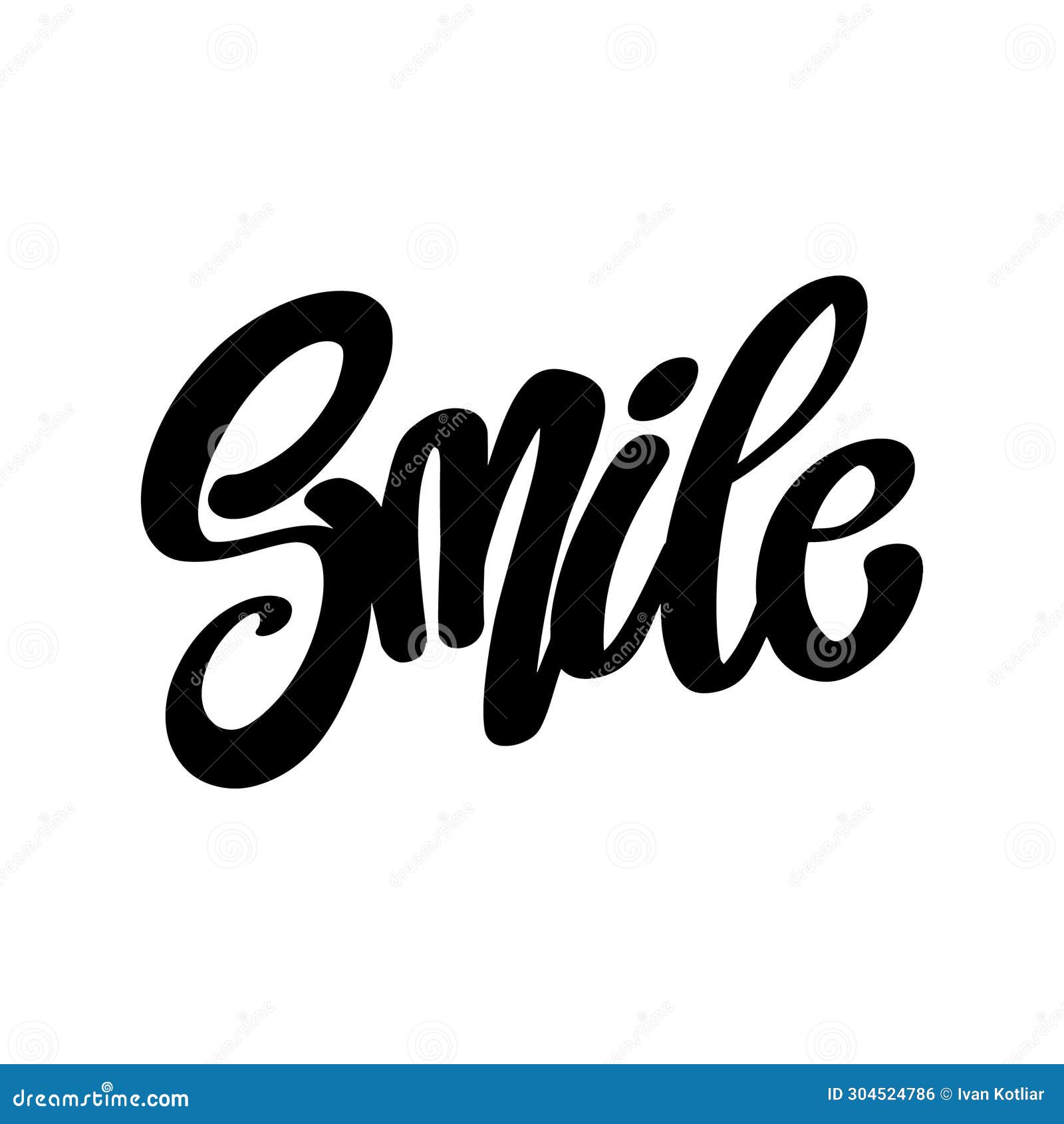Smile. Lettering Phrase Isolated on White Stock Vector - Illustration ...
